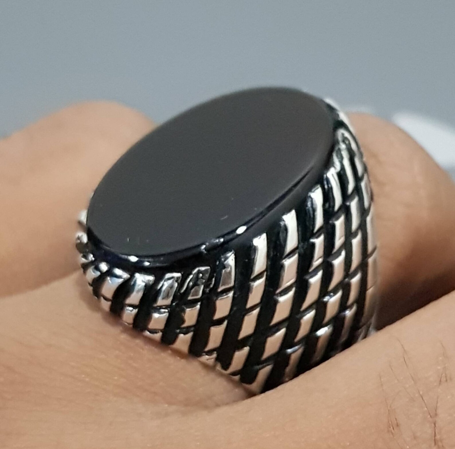 Real Yemeni Aqeeq Ring Kabadi Black Dark Deep Blood Red Aqeeq | Etsy