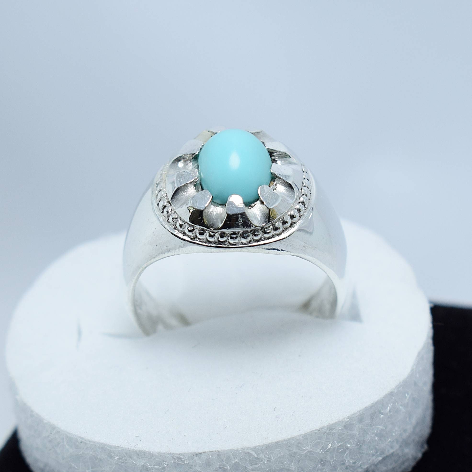 Dark Blue Feroza Ring Turquoise Rings Nishapuri Feroza New - Etsy