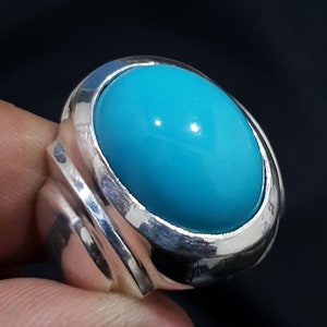 Super Clean Beautiful Big Feroza Ring Neyshabpuri Turquoise Ring Real ...