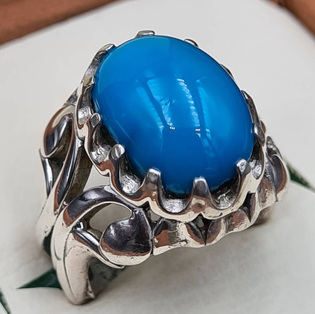 Real Feroza Ring Natural Turquoise Ring Feroza Ring Feroza Gemstone ...