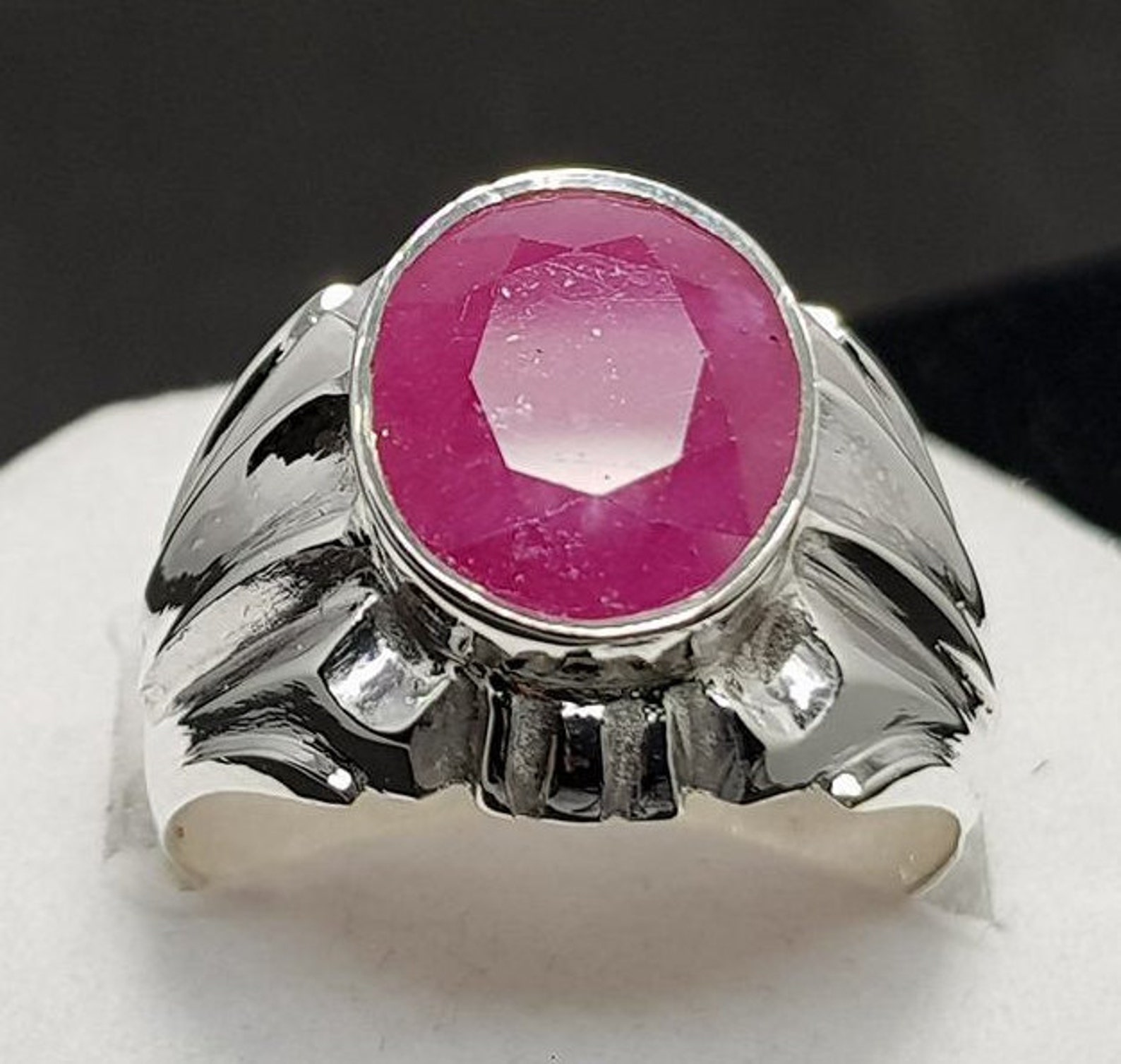 Real Big Ruby Ring Afghan Ruby Dark Blood Red Ruby Stone Ring - Etsy