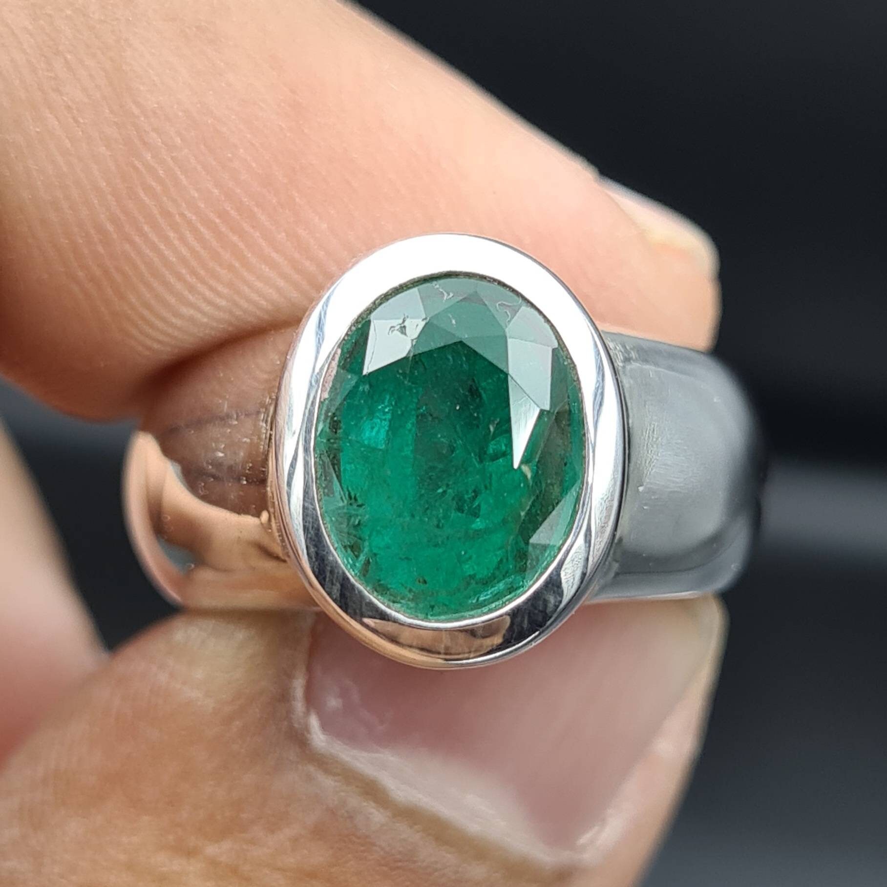 Echter Smaragd Stein Ringe Dunkelgrün Männer Smaragd Ring - Etsy.de