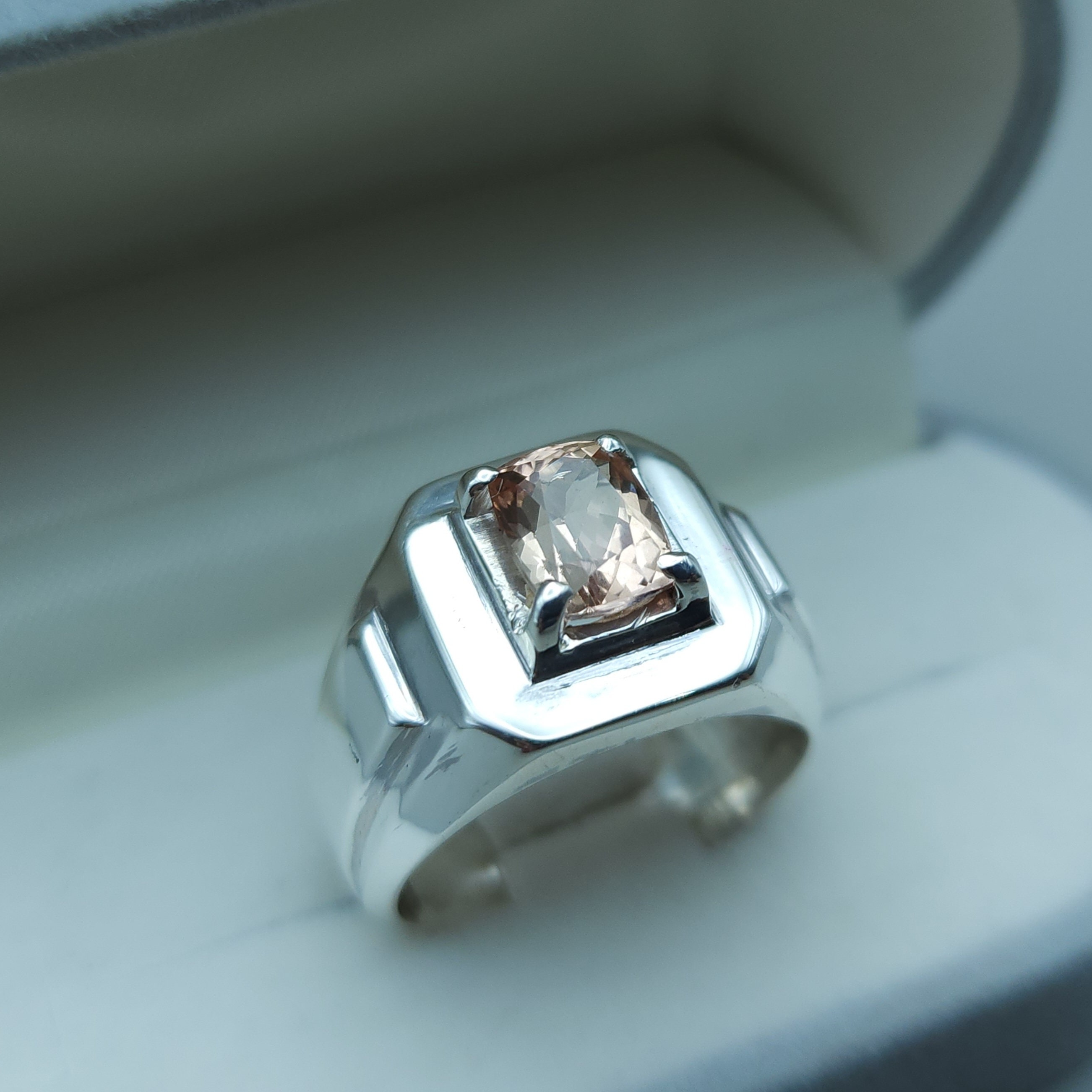 Natural Unheated Untreated Big Imperial Topaz Katlang Topaz Ring Peach ...