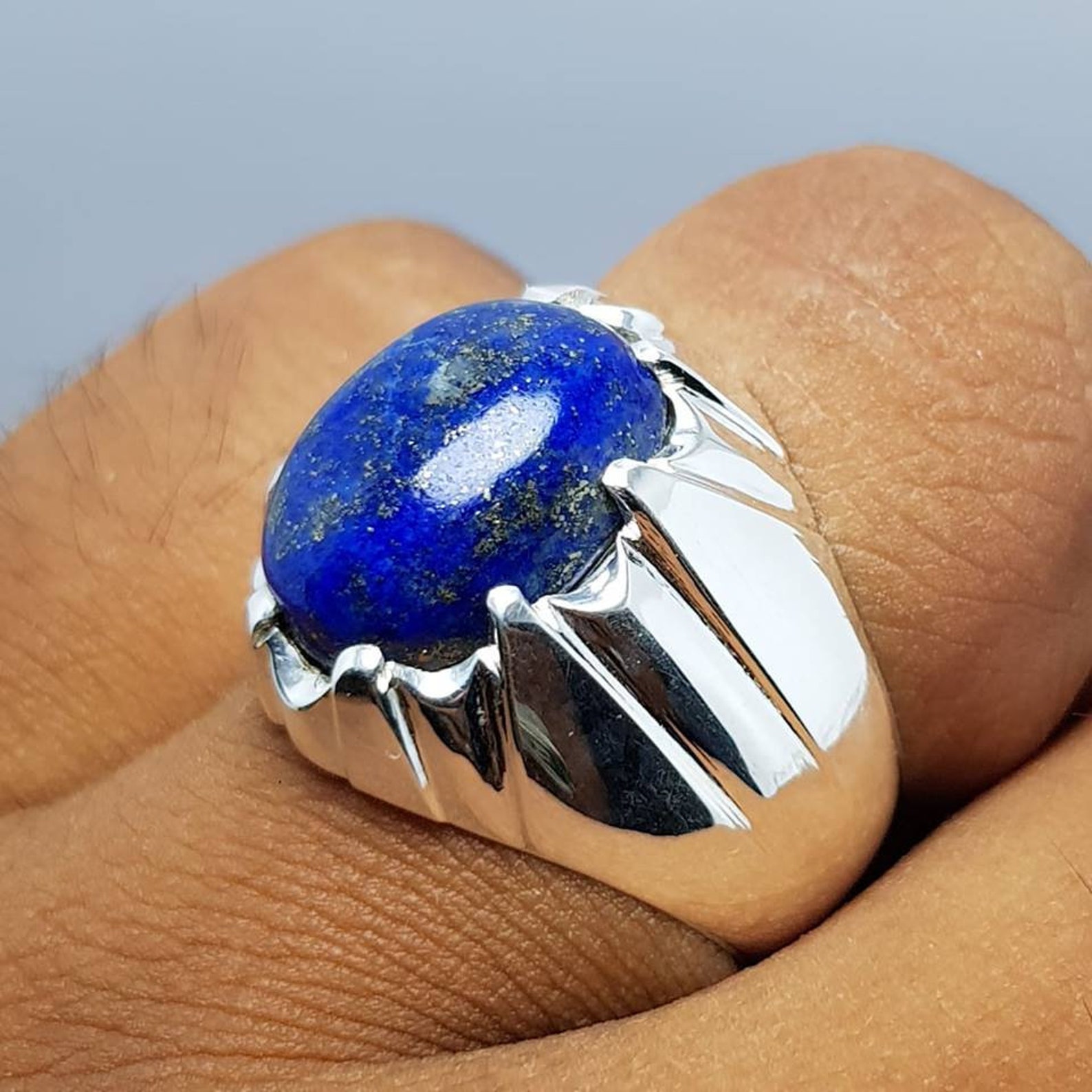 Lapis Lazuli Ring Lapis Men Blue Stone Ring* Lapis Lazuli Men Ring ...