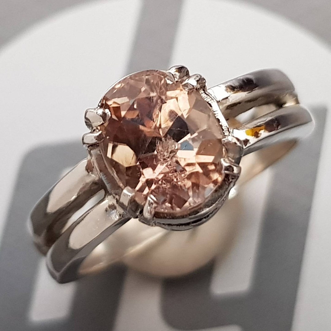 Natural Unheated Untreated Imperial Topaz Ring Katlang Topaz Ring Peach ...