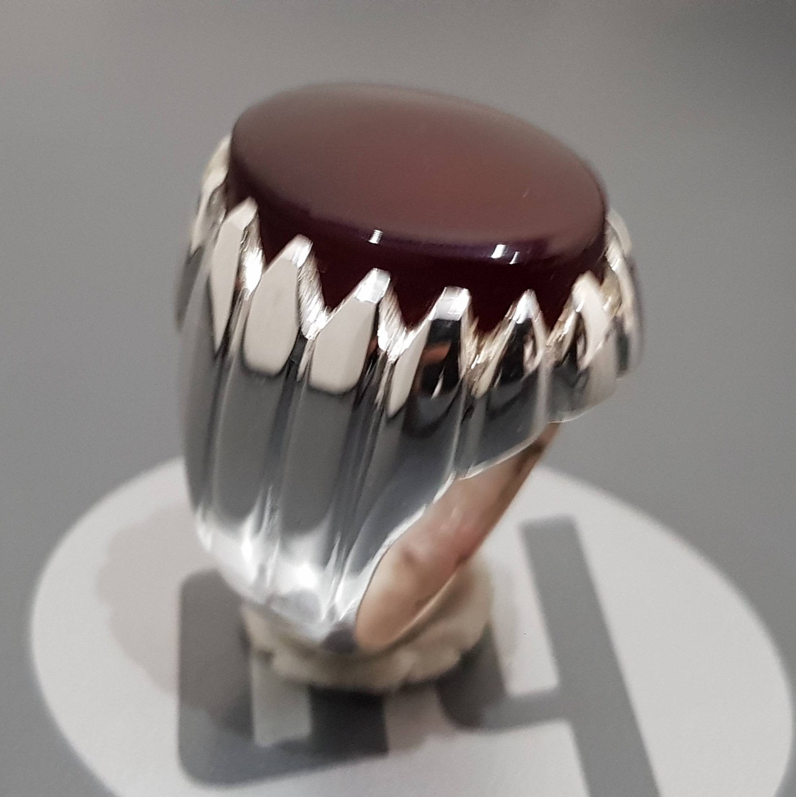 Real Aqeeq Ring for Men Dark Black Kabadi Agate Akik Rings - Etsy