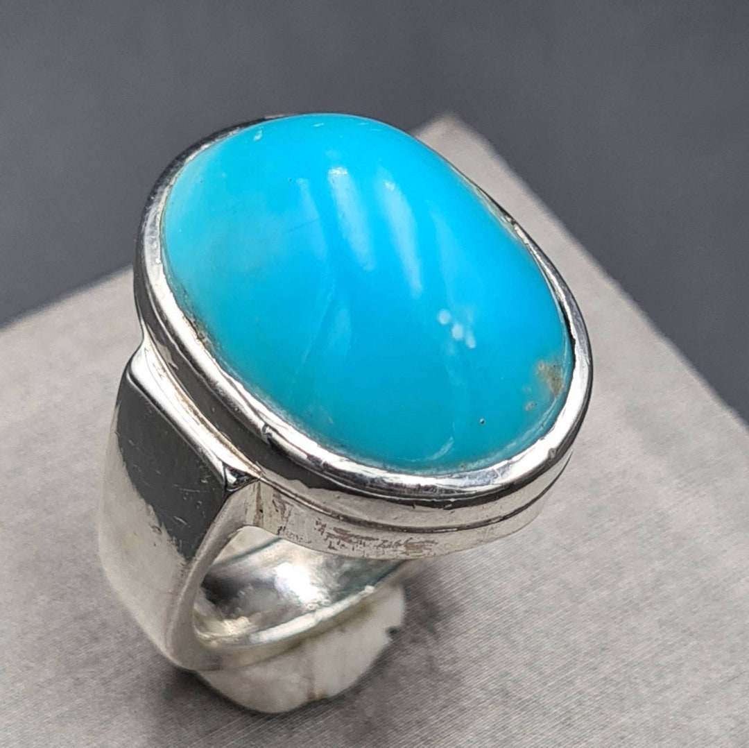 Beautiful Clean Blue Dark Feroza Ring Dark Deep Beautiful Color Natural ...