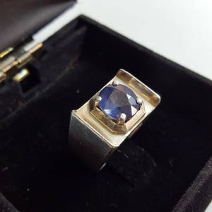 Natural Sapphire Ring Dark Blue Real Sapphire Stone Neelam Stone Ring ...