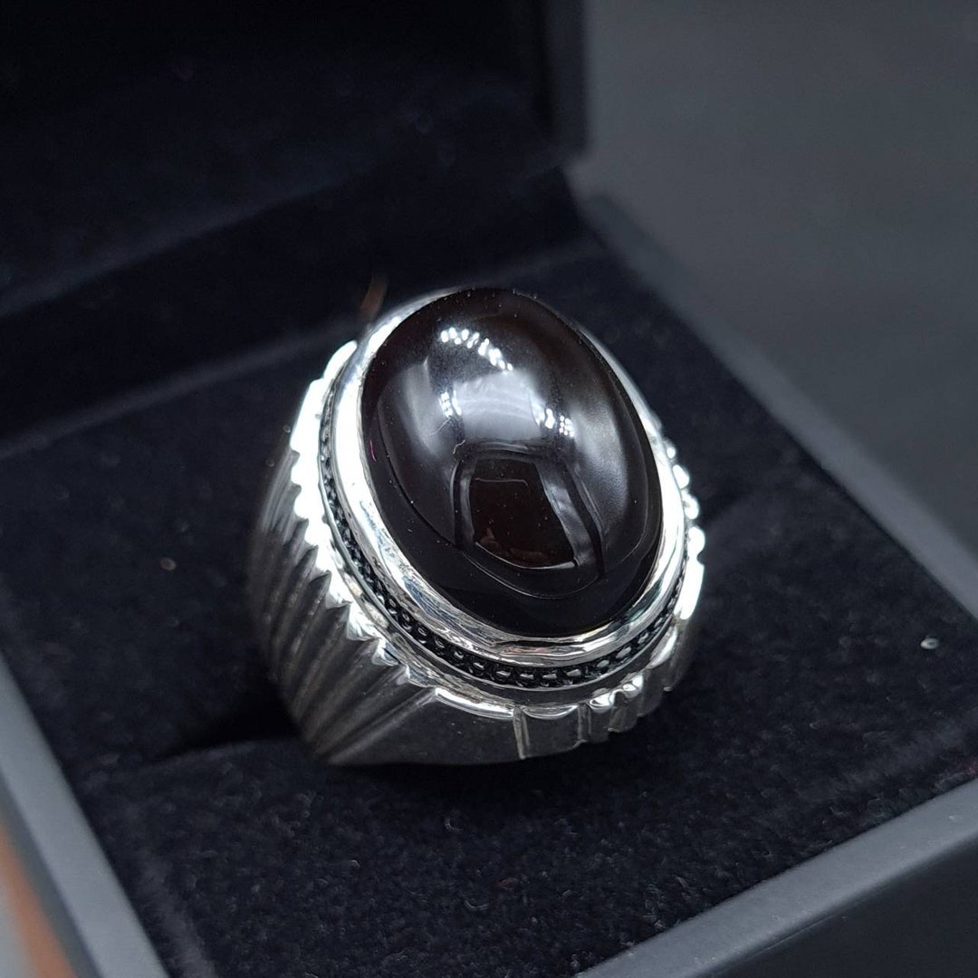 Yemeni Aqeeq Ring Shefat Al Abad Al Habshi Black Aqeeq Yemeni Kabadi ...
