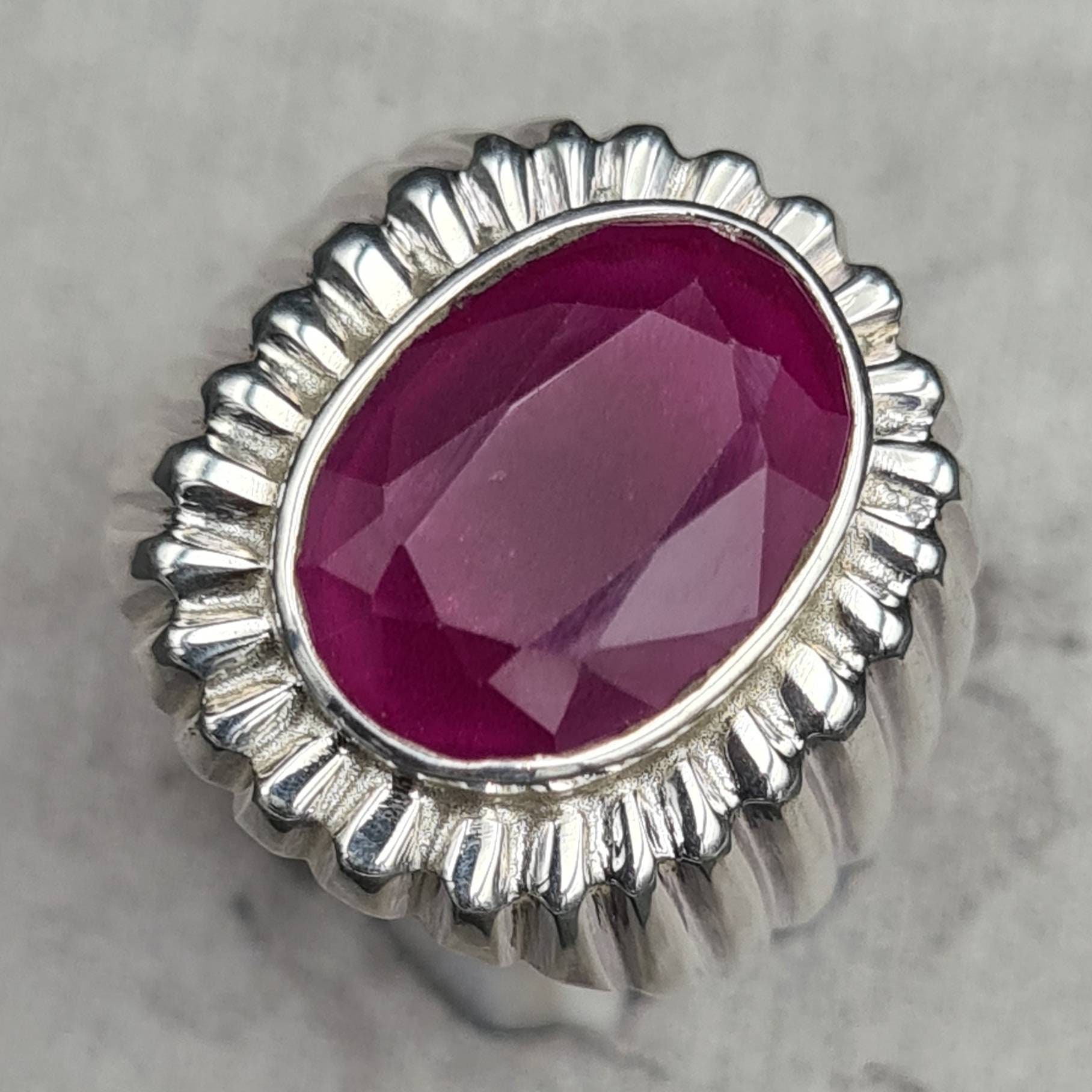 Dark Red Mens Ruby Ring From African Mines High Quality Flux Filled ...