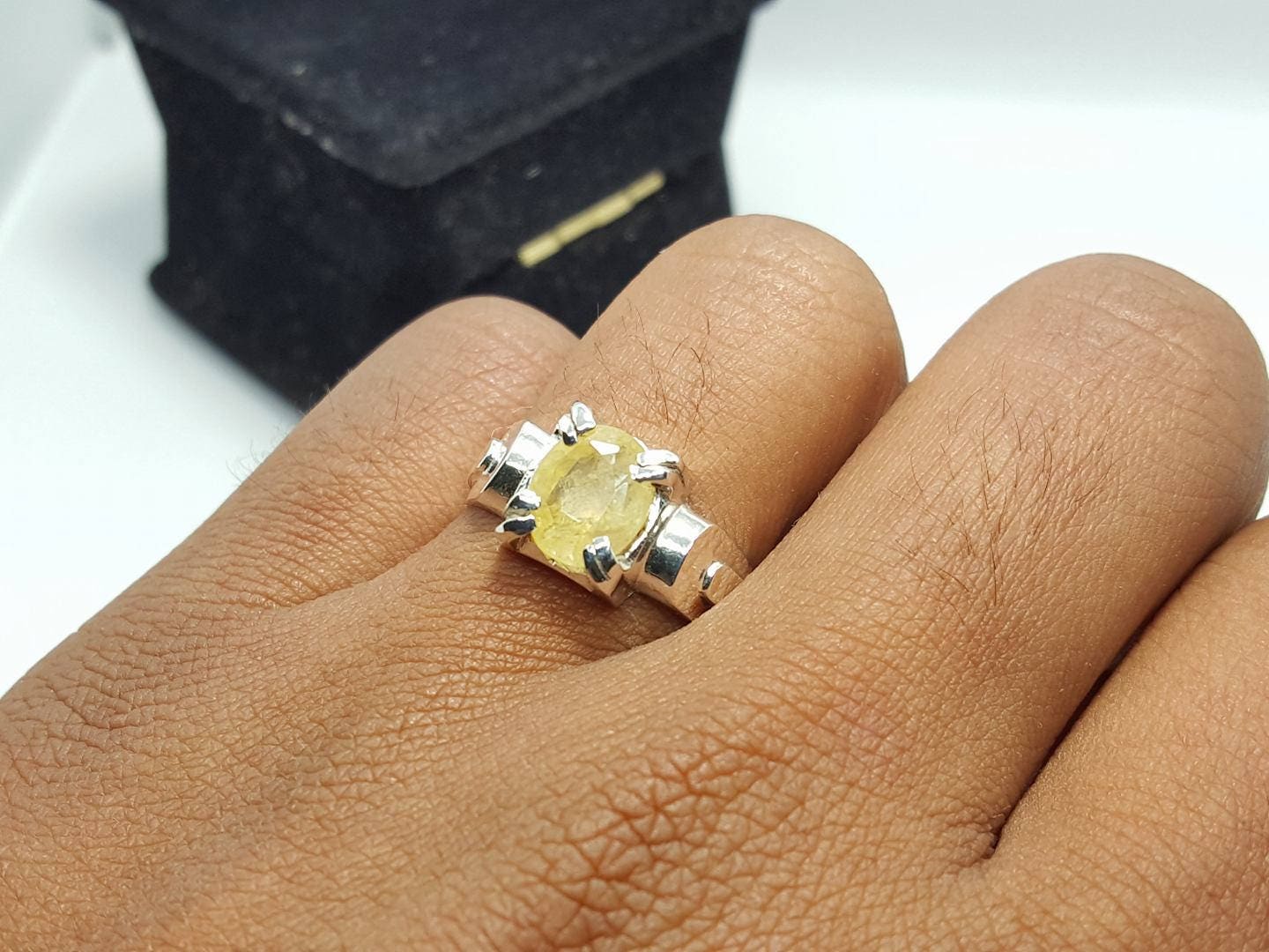 Ceylon Sapphire Pukhraj Ring Unheated Untreated Yellow | Etsy