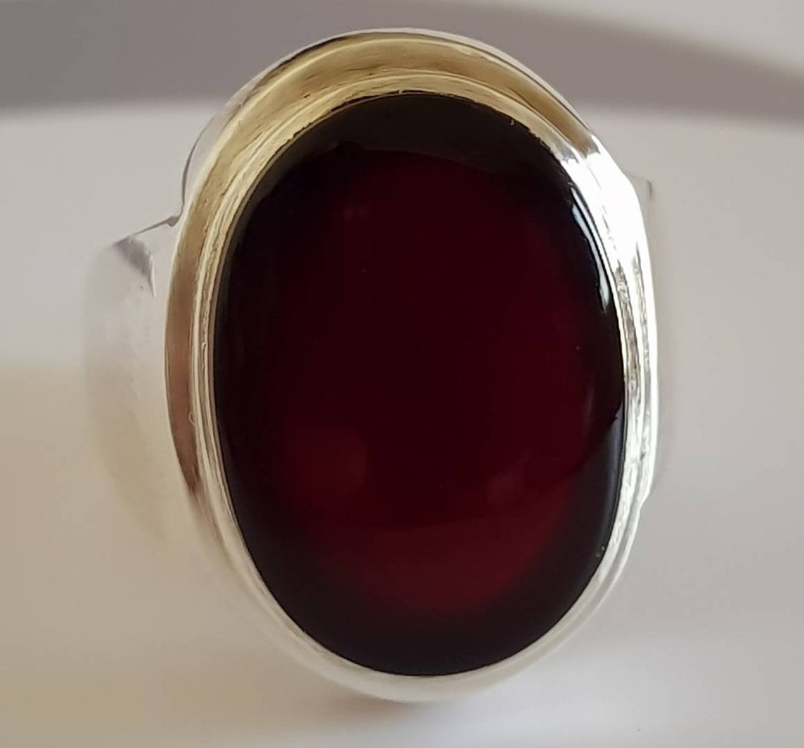 Yemeni Aqeeq Ring for Men Real Akik Rings Handmade Hakik Ring Agate ...