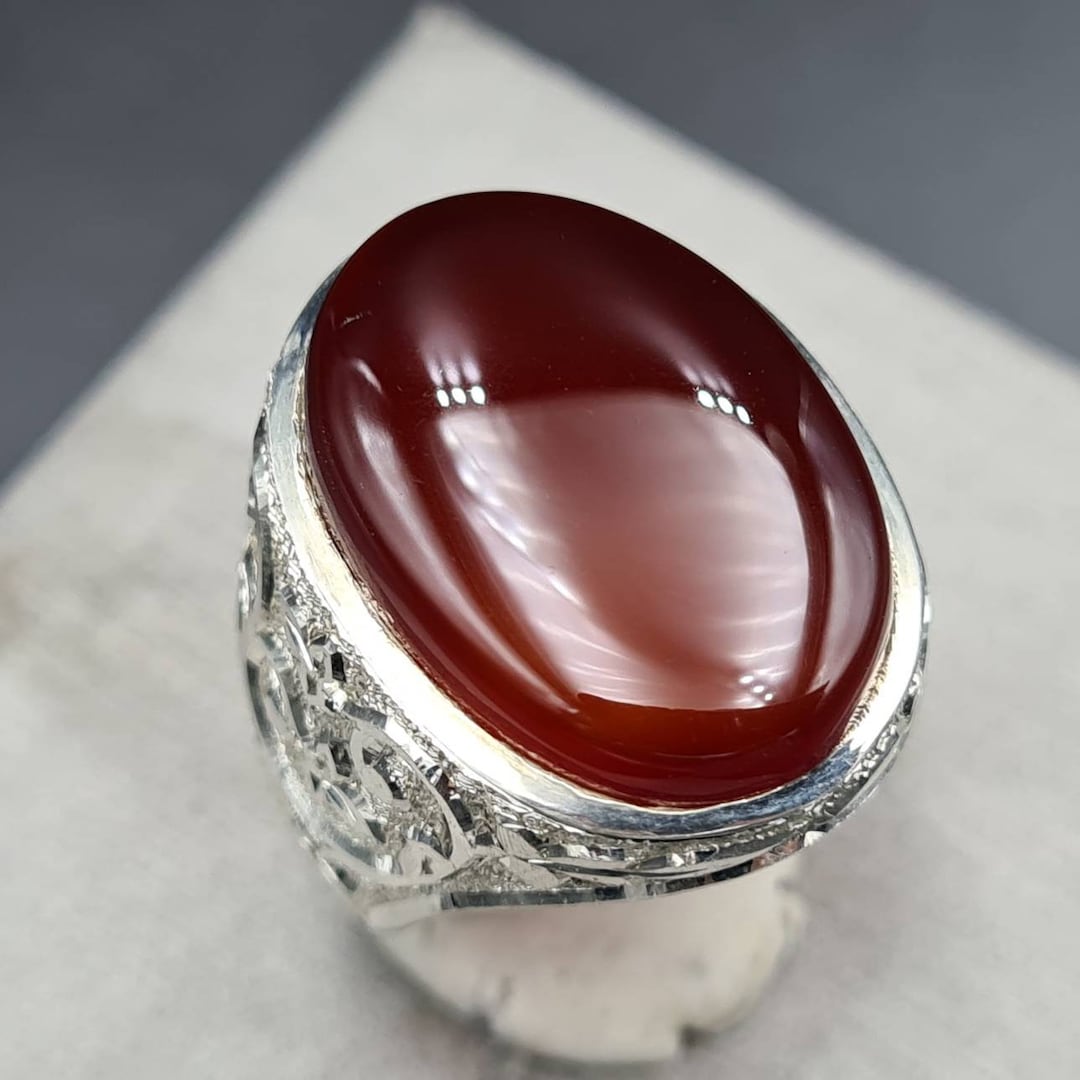Yemeni Aqeeq Ring Shefat Al Abad Al Habshi Black Aqeeq Yemeni Kabadi ...
