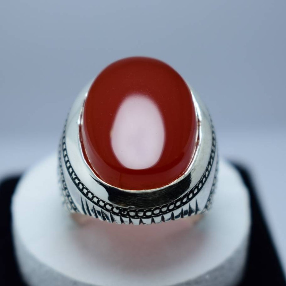 Real Dark Brown Aqeeq Ring Mens Aqeeq Ring Islamic Rings Shia - Etsy