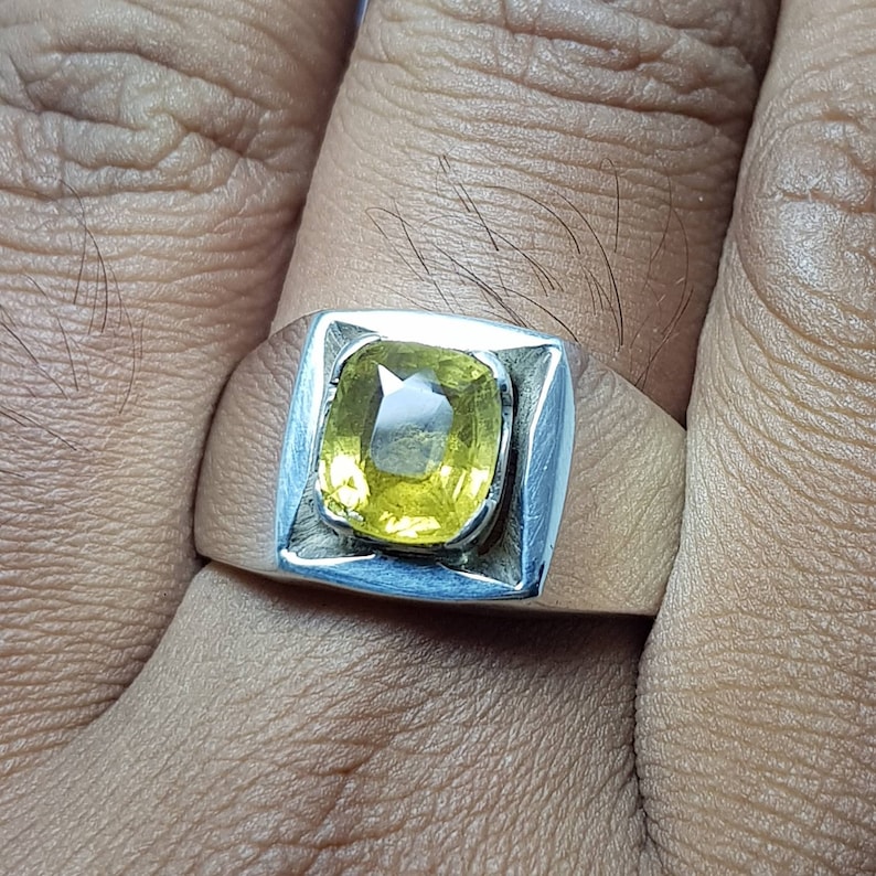 Ceylon Sapphire Pukhraj Ring Unheated Untreated Yellow | Etsy