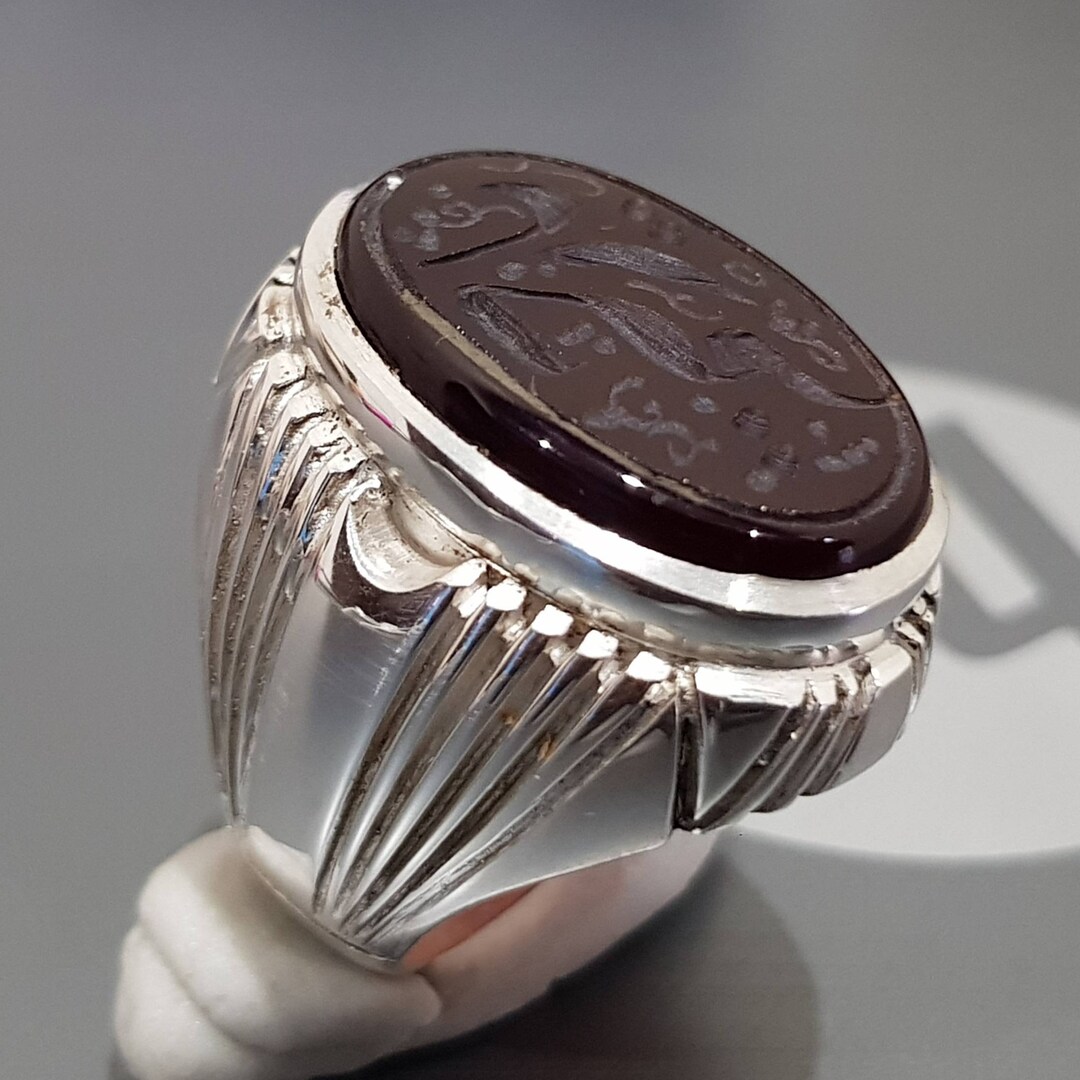 Mens Yemeni Aqeeq Ring Akik Ring Agate Ring Mens Agate Gemstone Ring ...