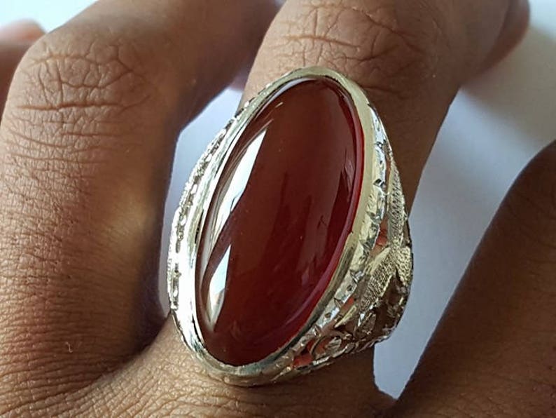 Dark Brown Yemeni Aqeeq Ring Akik Rings Aqeeq Stone Ring Aqeeq | Etsy