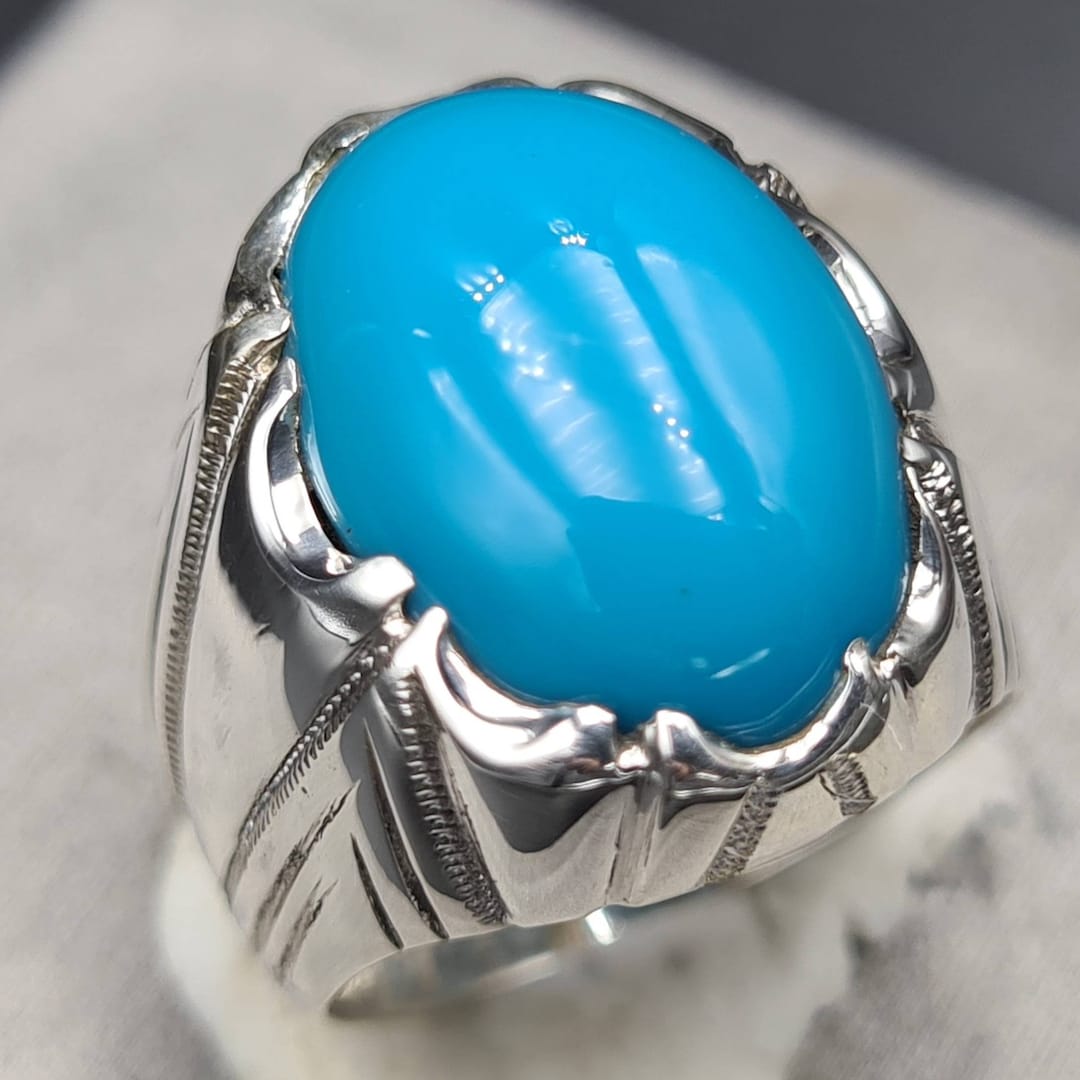 Beautiful Super Clean Blue Dark Feroza Ring Dark Deep Beautiful Color ...