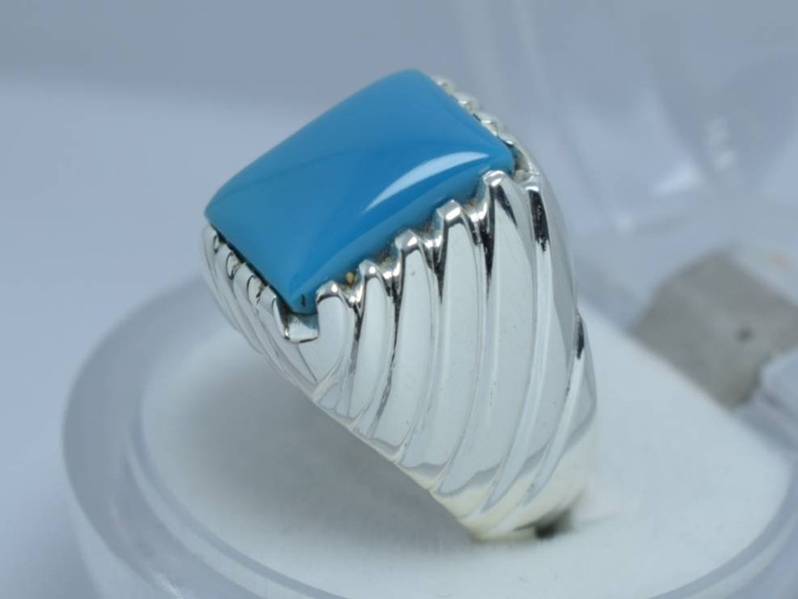 Beautiful Super Clean Blue Dark Feroza Ring Dark Deep | Etsy