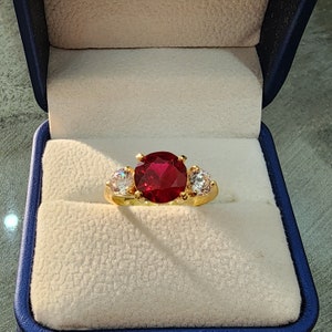 18k Gold Ruby Ring for Men Engagement Rings in Gold With Ruby Stone in ...