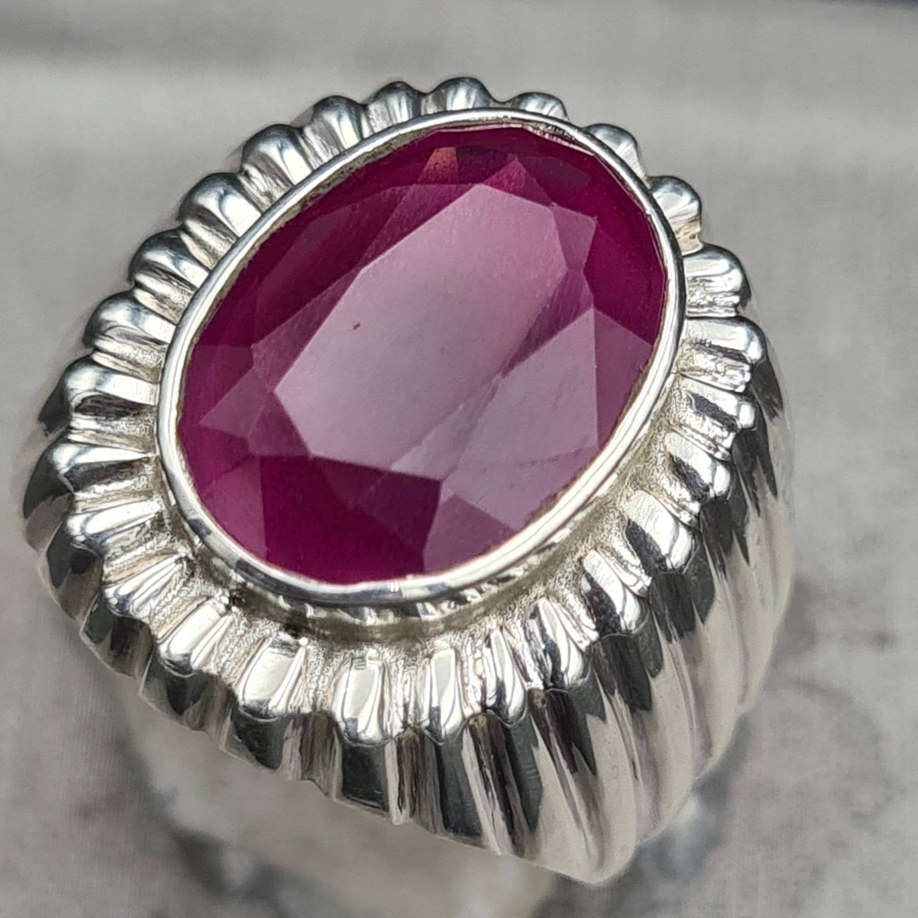 Dark Red Mens Ruby Ring From African Mines High Quality Flux - Etsy