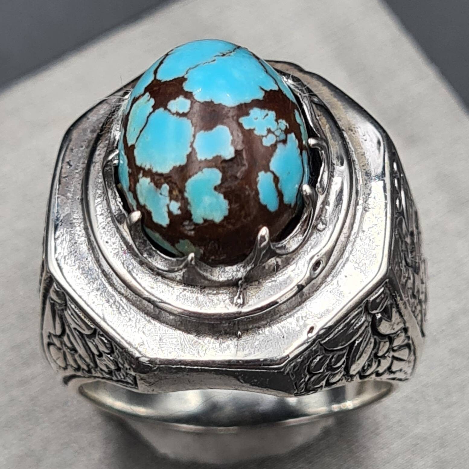 Big Oval Shape Feroza Ring Sabza RIng Dark Feroza RIng Mens | Etsy