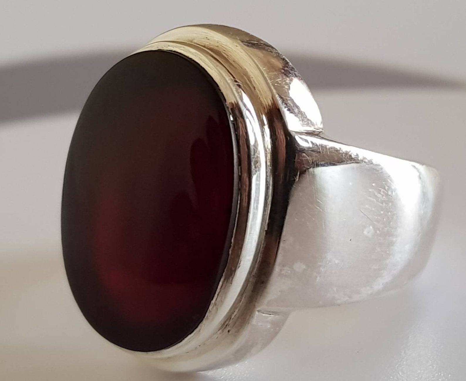 Yemeni Aqeeq Ring for Men Real Akik Rings Handmade Hakik Ring Agate ...