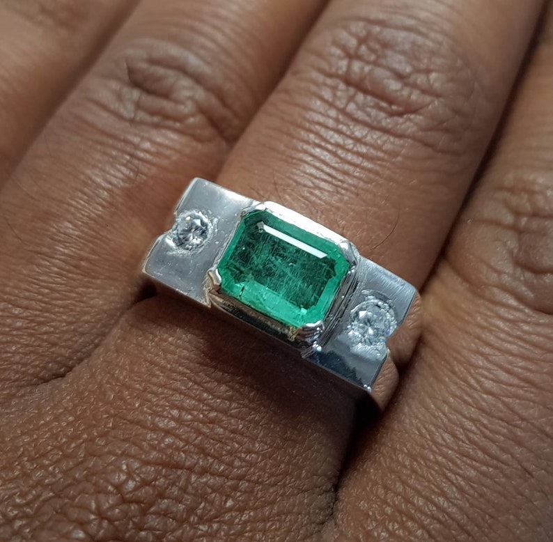 Real Emerald Ring Zamurd Stone Ring Natural Emerald Rings Mens - Etsy