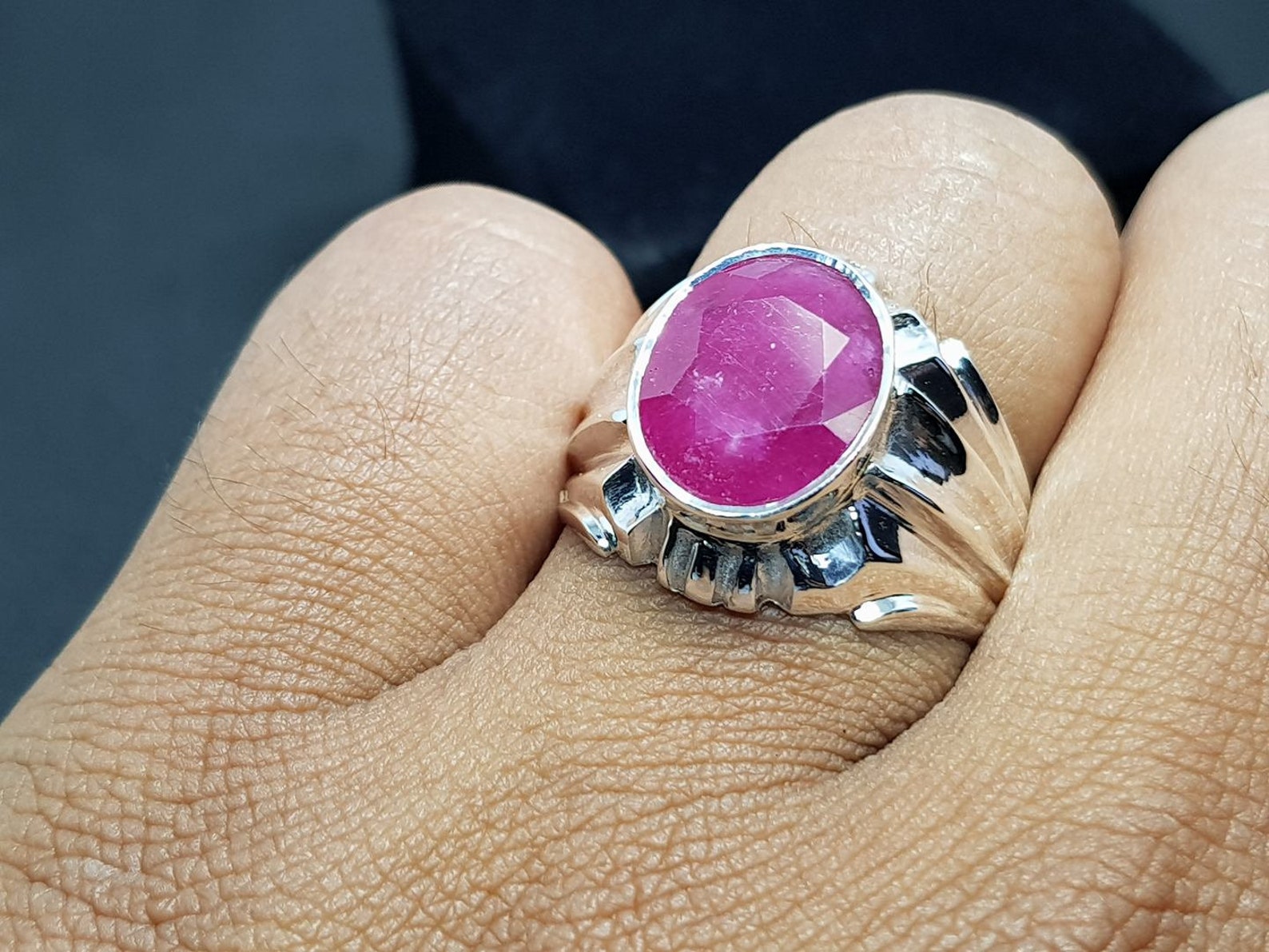 Real Big Ruby Ring Afghan Ruby Dark Blood Red Ruby Stone Ring - Etsy