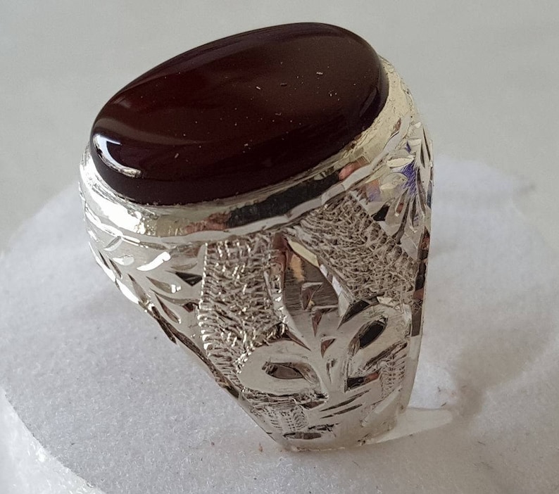 Aqeeq Stone Ring for Men Real Aqeeq Ring Islamic Aqeeq Rings - Etsy