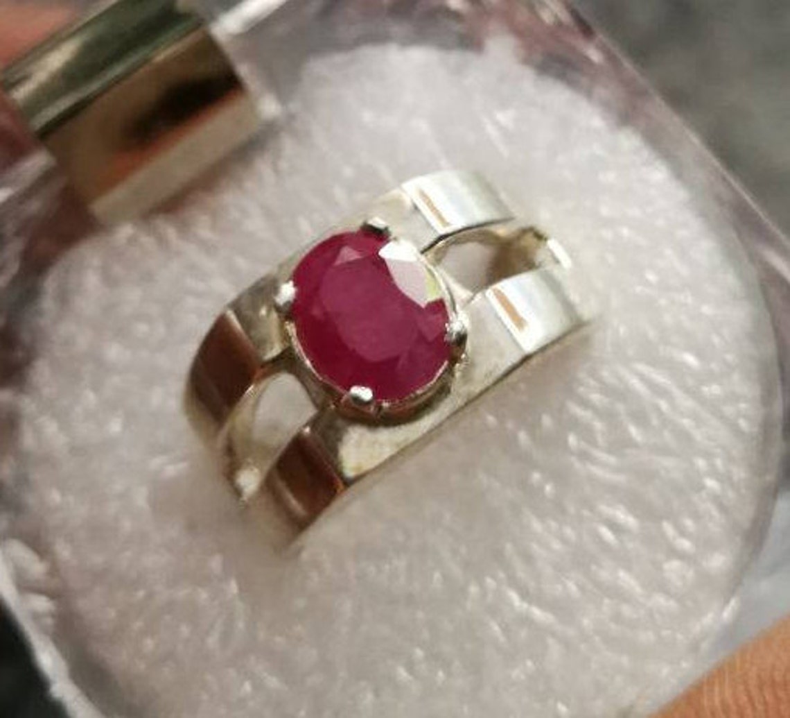Certified Ruby Ring Unheated Untreated Afghan Ruby Dark Blood Red Ruby ...