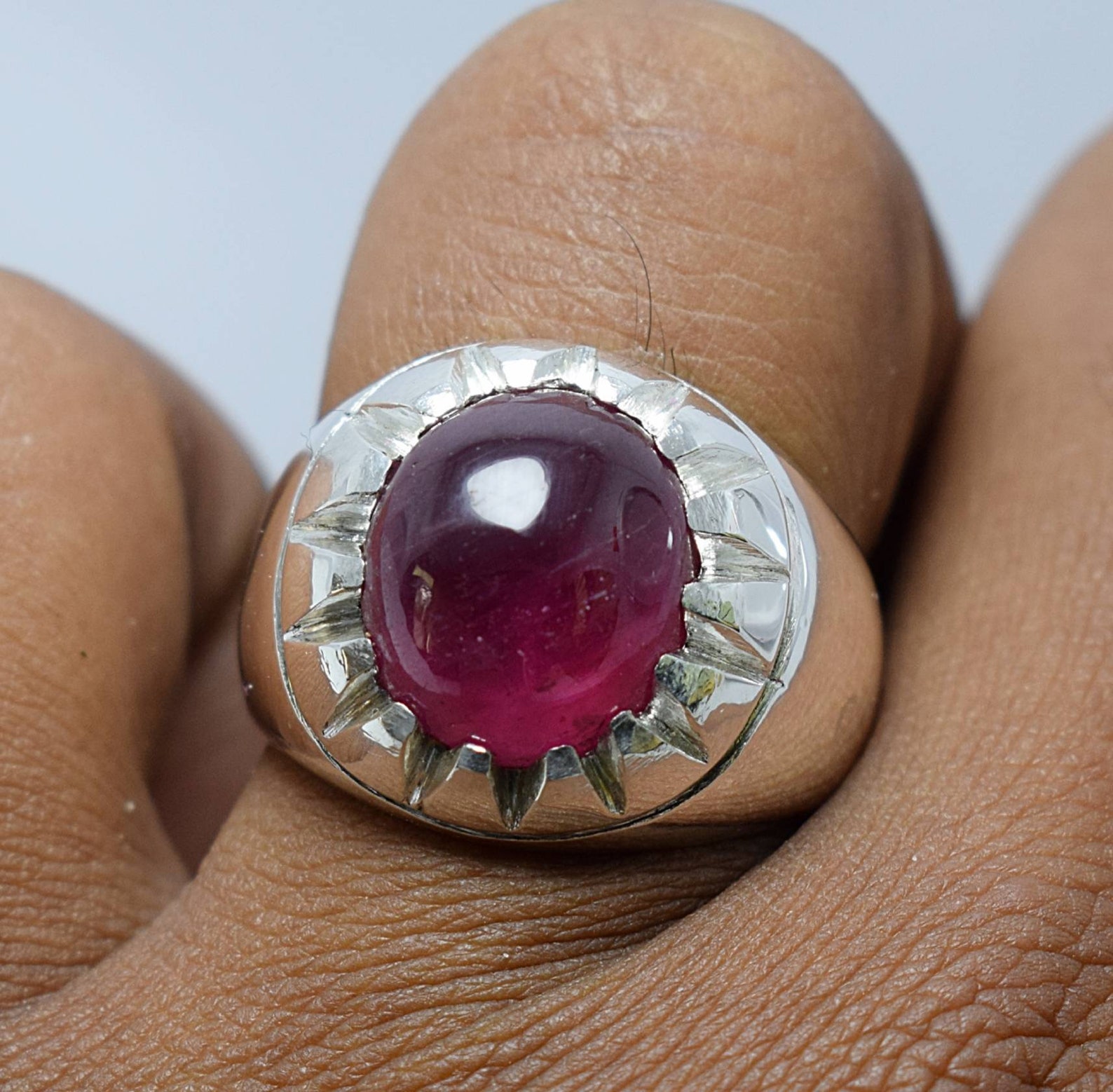 Real Big Ruby Ring Afghan Ruby Dark Blood Red Ruby Stone Ring - Etsy