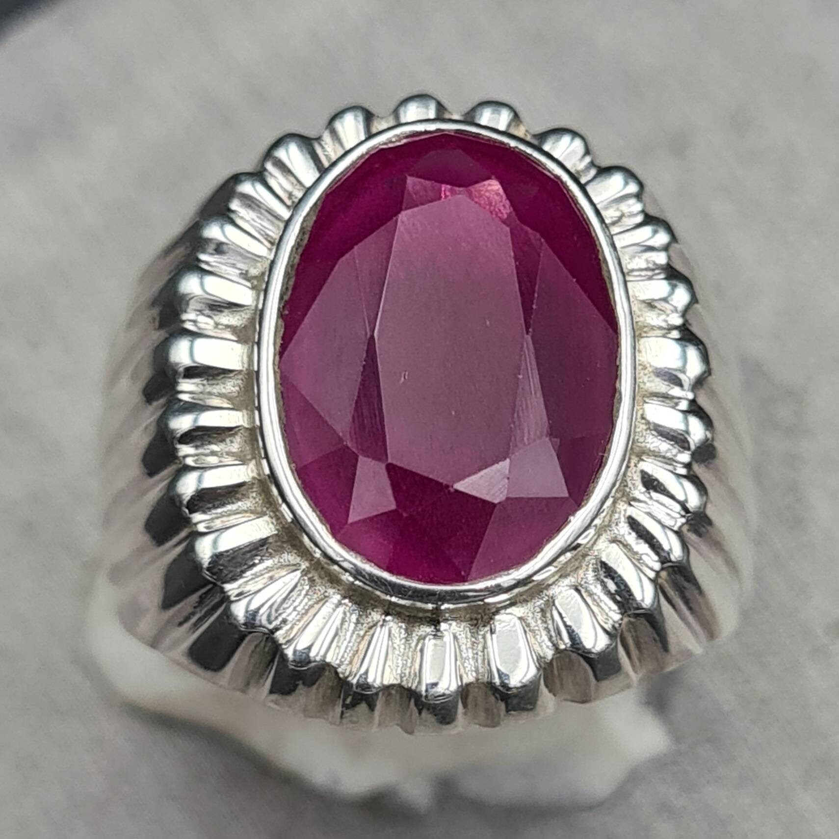 Dark Red Mens Ruby Ring From African Mines High Quality Flux Filled ...