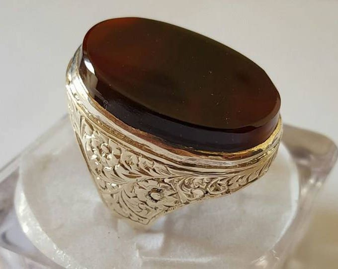 Yemeni Aqeeq Ring Shefat Al Abad Al Habshi Black Aqeeq Yemeni Kabadi ...