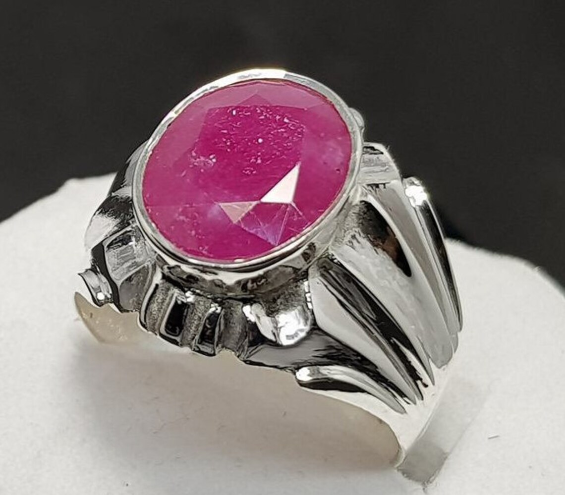 Real Big Ruby Ring Afghan Ruby Dark Blood Red Ruby Stone Ring - Etsy