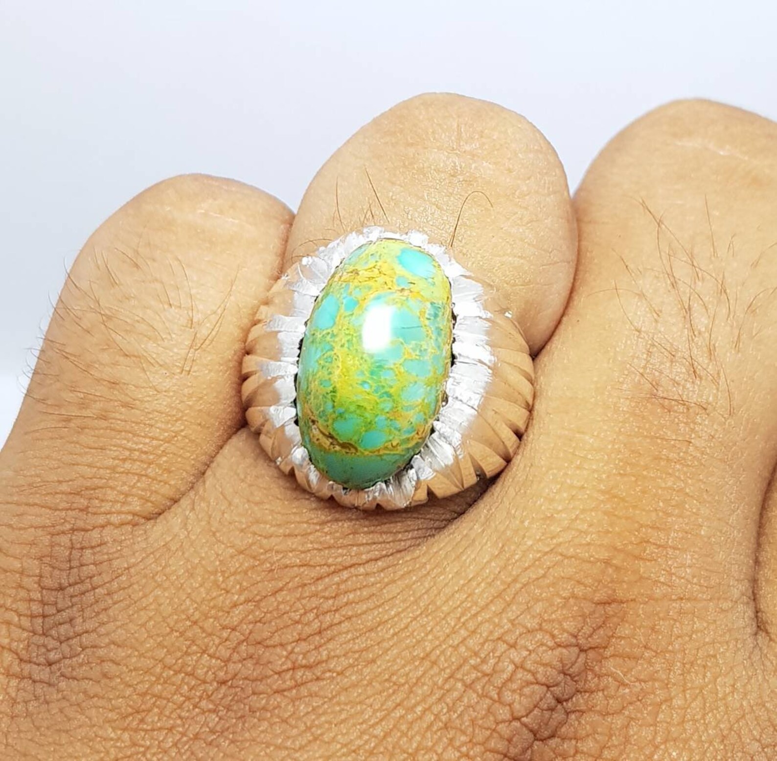 Big Oval Shape Feroza Ring Sabza Ring Dark Feroza Ring Mens | Etsy