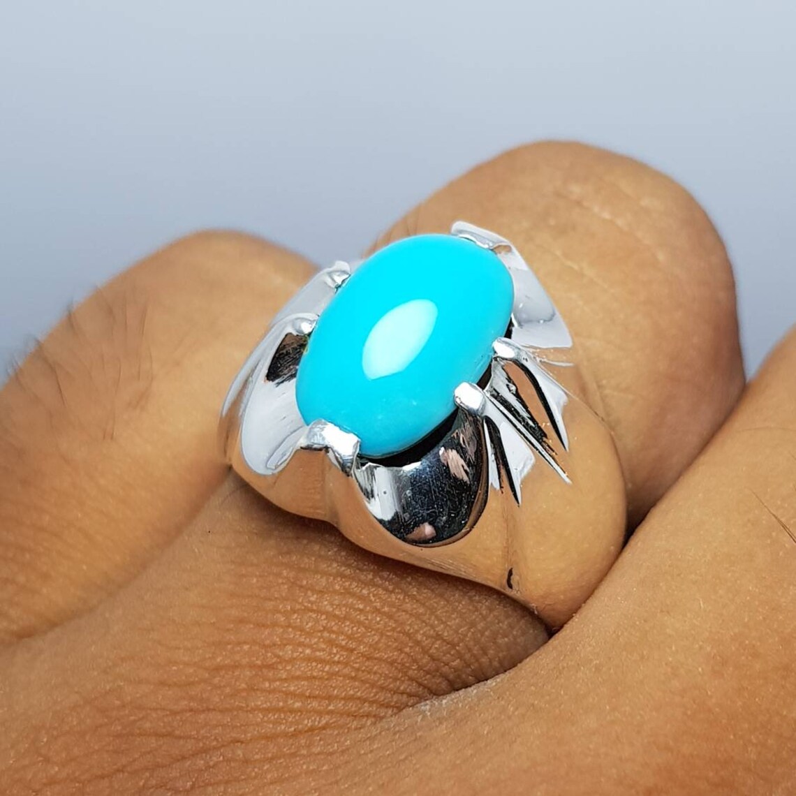 Beautiful Super Clean Blue Dark Feroza Ring Dark Deep Beautiful Color ...