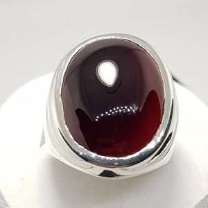 Real Yemeni Aqeeq Ring Kabadi Black Dark Deep Blood Red Aqeeq Ring Akik ...