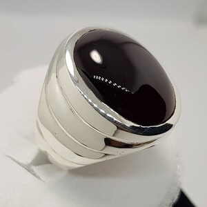 Real Yemeni Aqeeq Ring Kabadi Black Dark Deep Blood Red Aqeeq Ring Akik ...