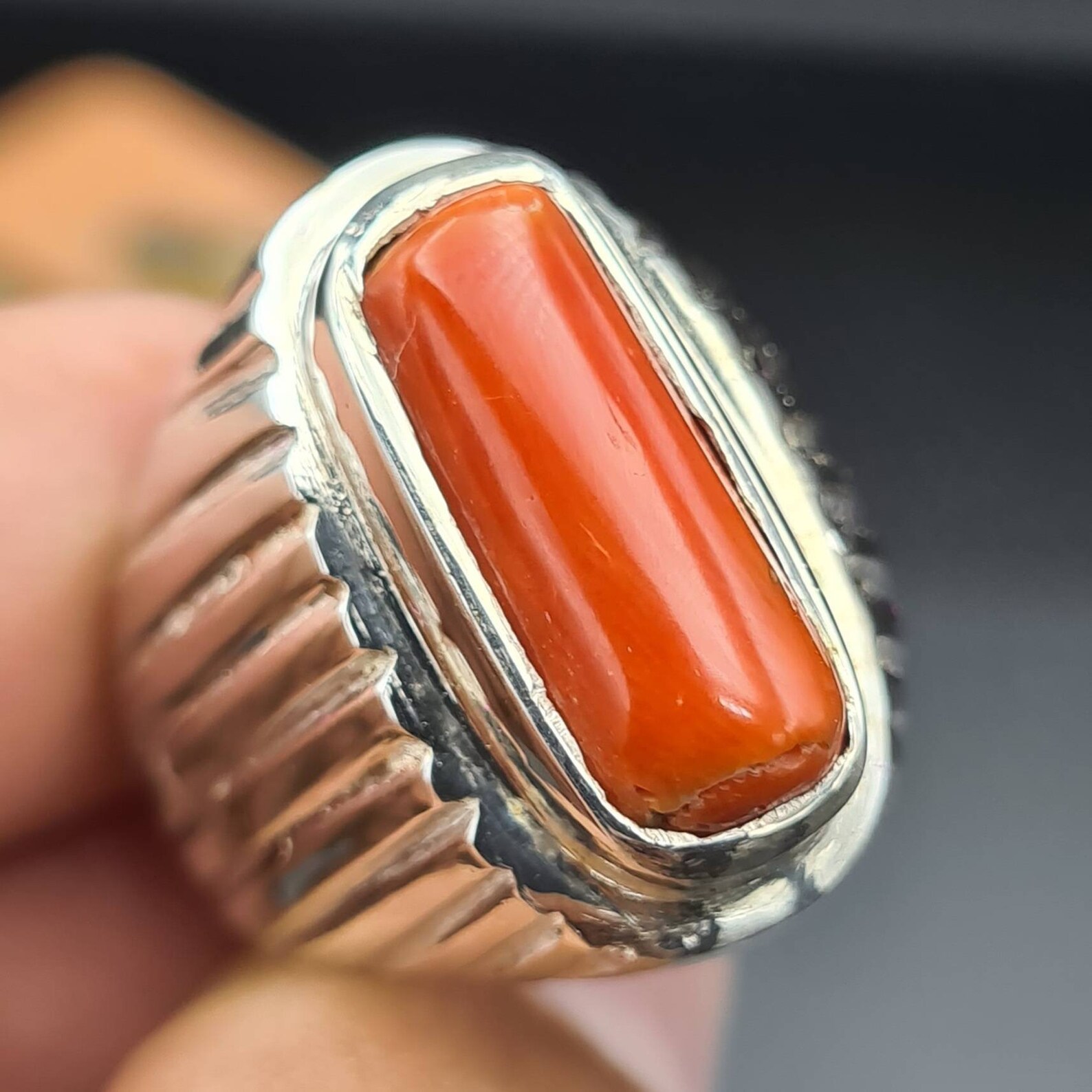Untreated Real Coral Ring Mens Coral Ring Marjan Rings Top | Etsy