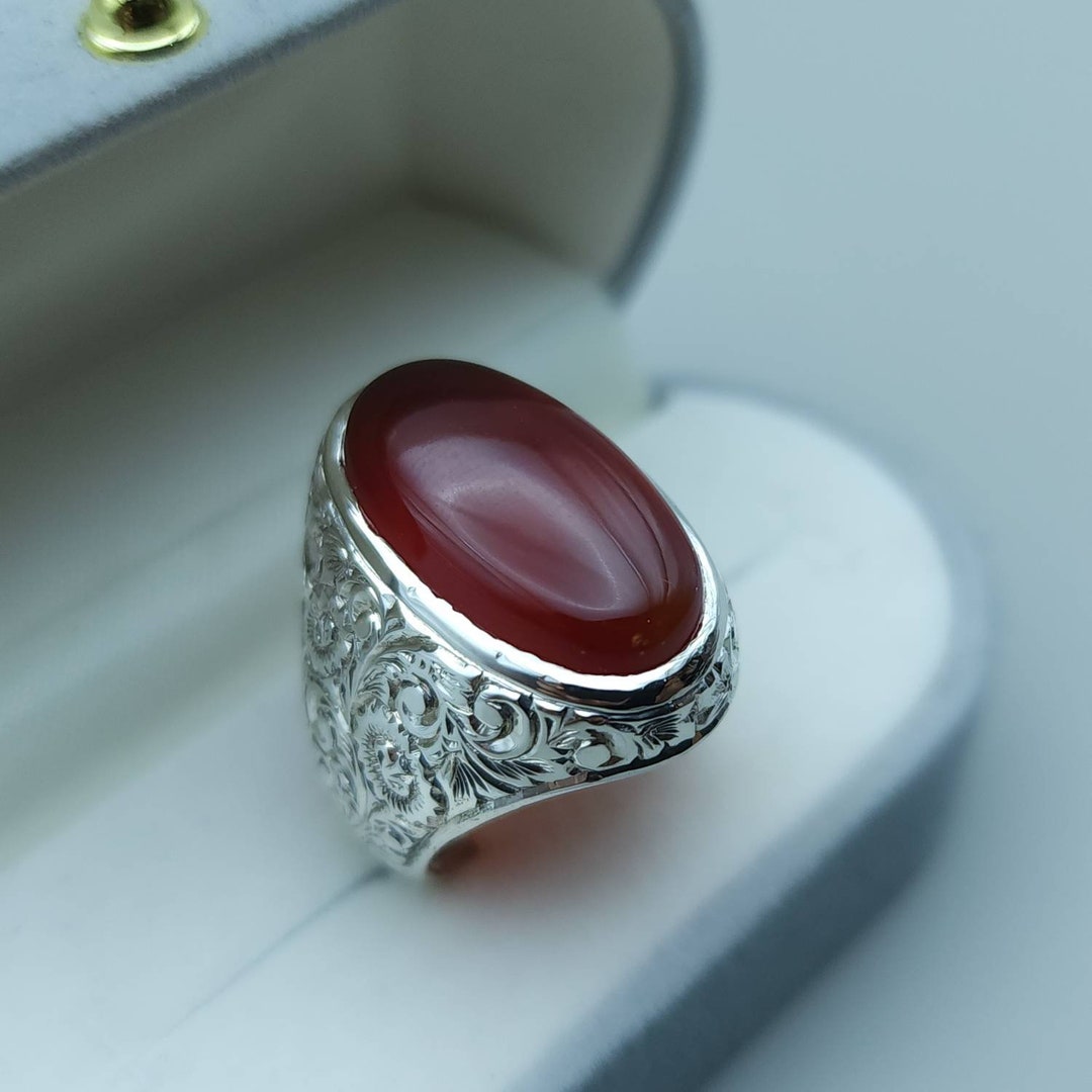 Yemeni Aqeeq Ring Shefat Al Abad Al Habshi Black Aqeeq Yemeni Stone for ...