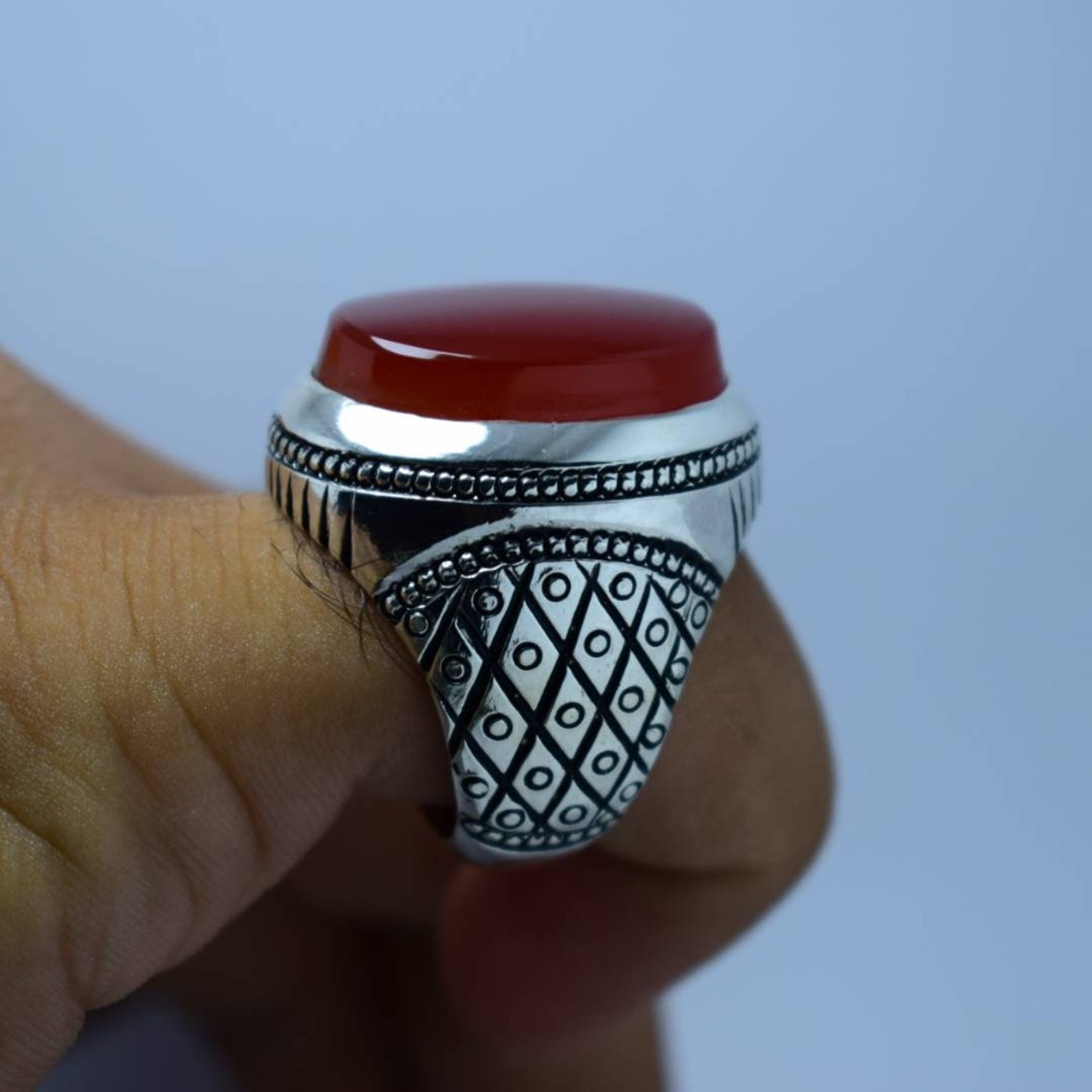 Real Dark Brown Aqeeq Ring Mens Aqeeq Ring Islamic Rings Shia - Etsy