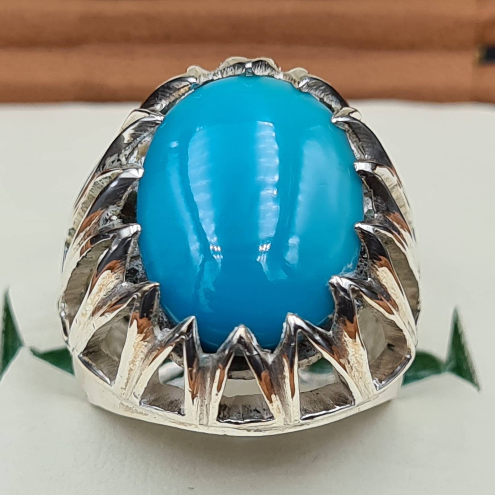 Natural Feroza ring Turquoise Stone ring High quality robin | Etsy