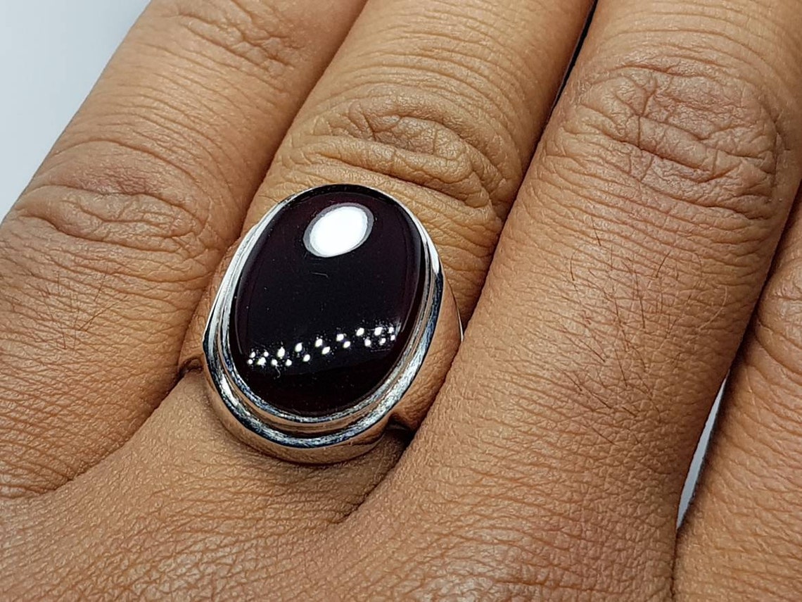 Yemeni Aqeeq Ring for Men Real Akik Rings Handmade Hakik Ring Agate ...