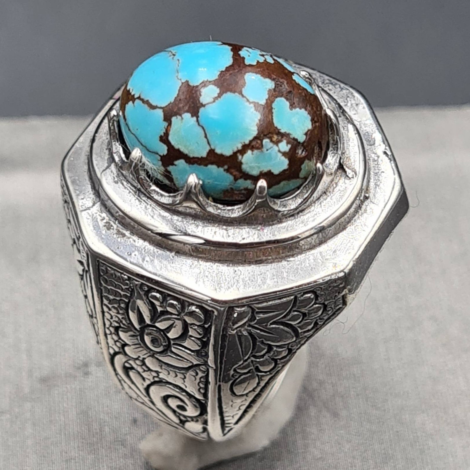 Big Oval Shape Feroza Ring Sabza RIng Dark Feroza RIng Mens | Etsy