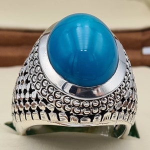Natural Feroza Ring Turquoise Stone Ring High Quality Robin Blue Old ...