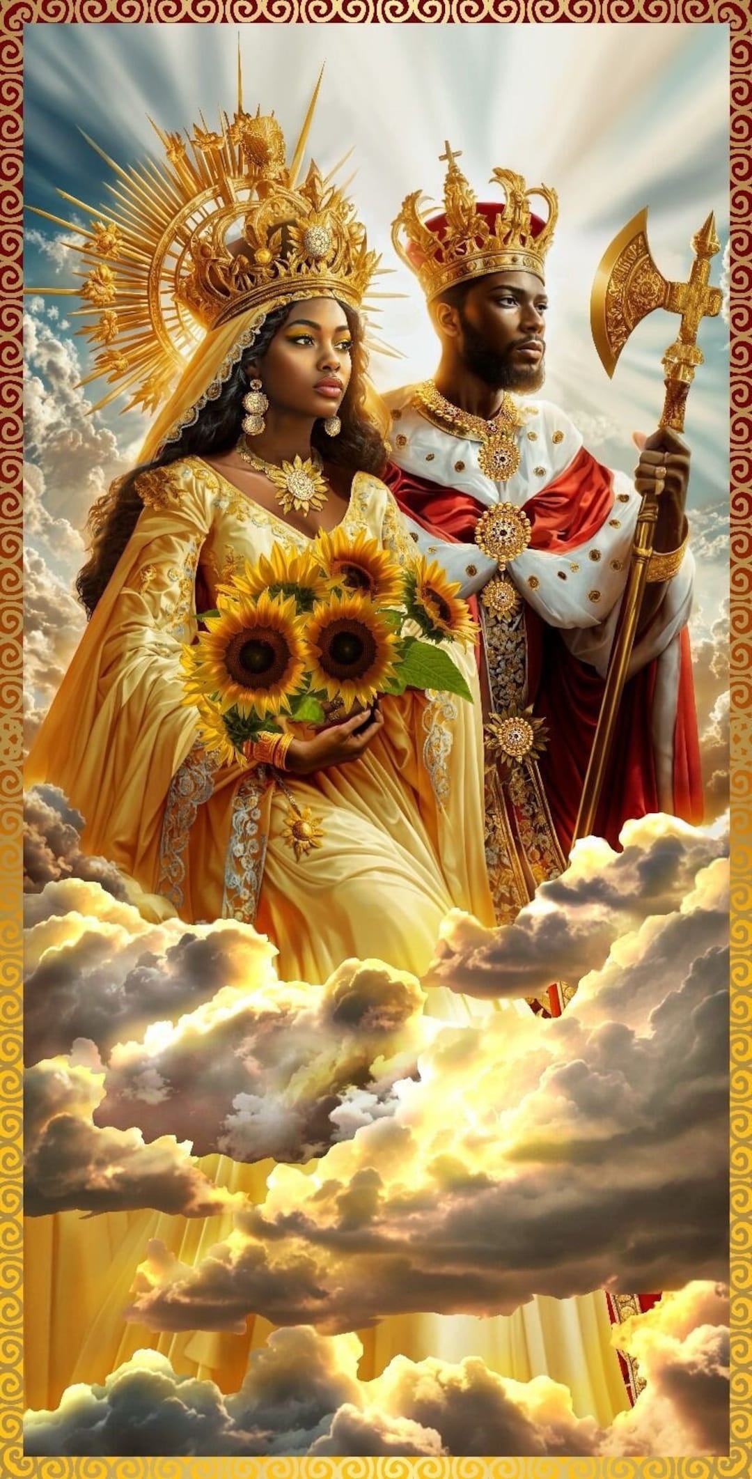 Oshun and Chango Paño Para El Trono - Etsy