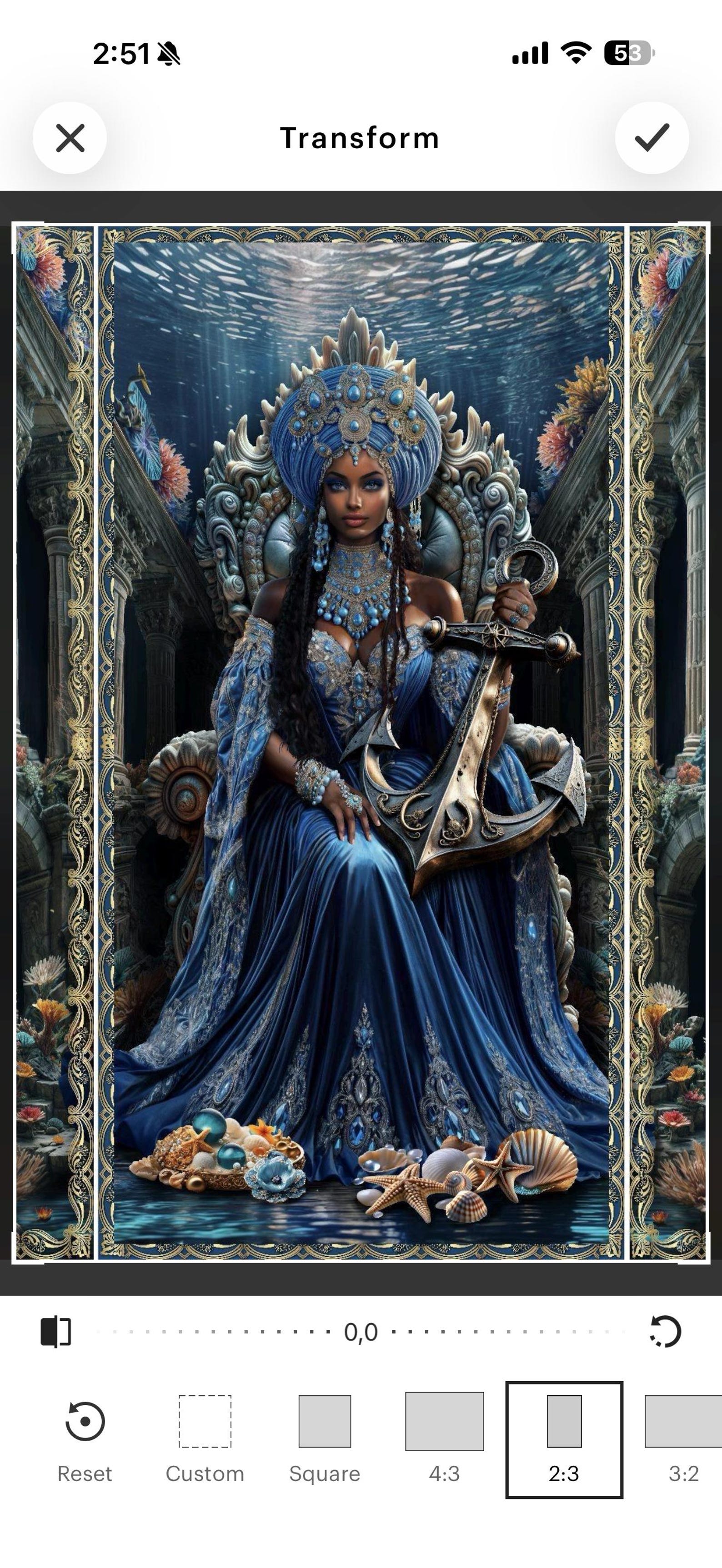 3D Yemaya Ocean Queen Throne Panel | Yoruba Altar Wall Art ...