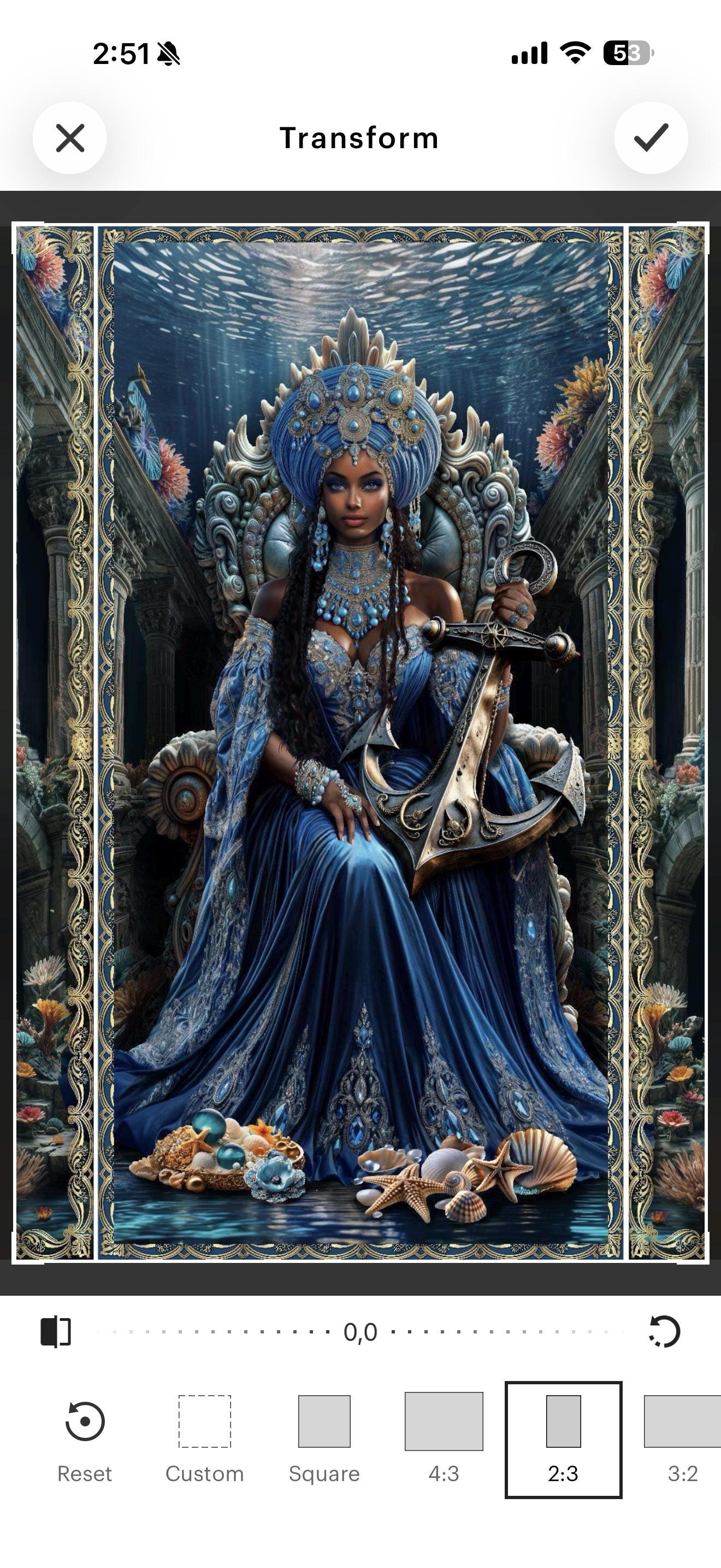 3D Yemaya Ocean Queen Throne Panel | Yoruba Altar Wall Art ...