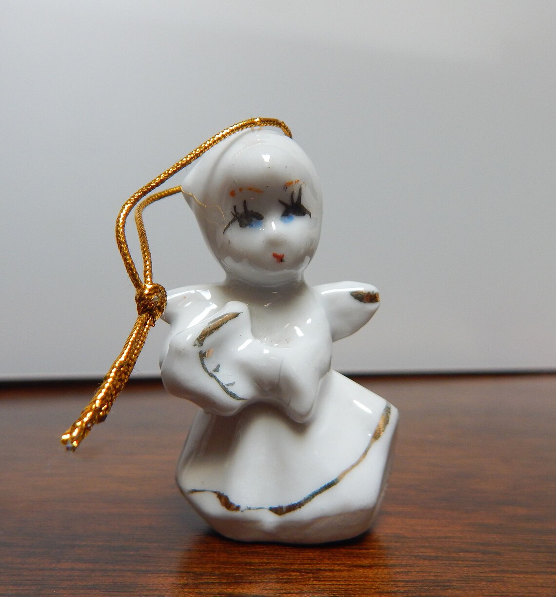 Porcelain Angel Ornaments, Set of 3, Gold Trimmed, Collectibles, - Etsy